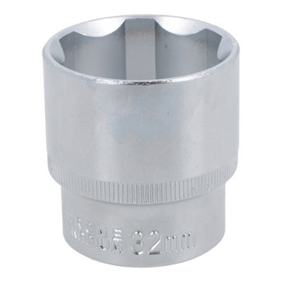 1/2" Drive 32mm Metric Super Lock Shallow 6-Sided Single Hex Socket