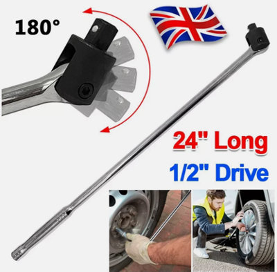 1/2" Drive BREAKER BAR 24" 600mm Long Strong Arm Power Bar Wheel Wrench ...