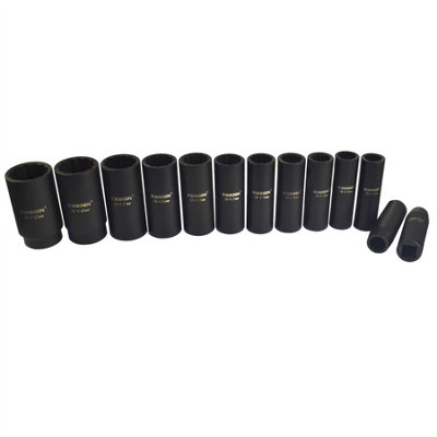1/2" Drive Deep Metric Impact Sockets 13pcs 12 sided 13mm - 32mm