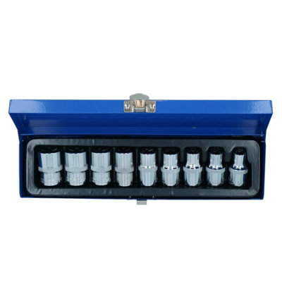 1/2" Drive Female Torx Star E Shallow Sockets E10 - E24 9pc Set In ...