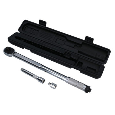 1/2" Drive Torque Wrench Ratchet 40-210 Nm With Extension + 3/8 Adaptor ...