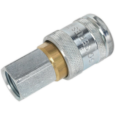 1/2 Inch BSP Female Coupling Body for Air Tools - 100 psi Airflow Adaptor