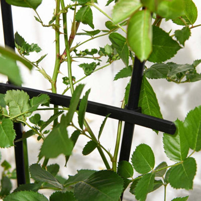 1.2 Metre Fan Pot Trellis, Plastic Coated Steel Outdoor Decorative ...