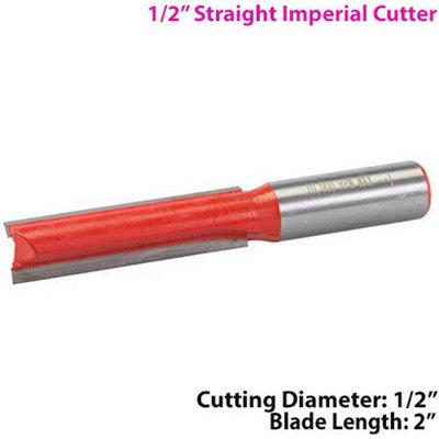 1/2" SHANK 1/2" x 2" Tungsten Carbide Straight Router Bit Worktop Wood ...