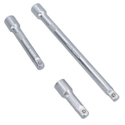 1/2" Straight drive extension bar set 75mm - 250mm 3PC