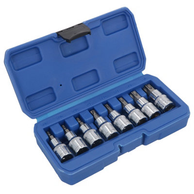1/2" Torx Star Male Bit Sockets T27 - T70 8pc Set By Bergen