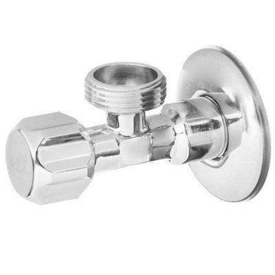 1/2" x 3/4" BSP Threaded Chromed Water Valve connector washing machines ...