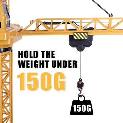 1.28m Remote Control Crane Toy for Kids Rotating RC Construction ...