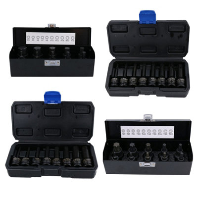 1/2in Impact Torx Star Allen Hex Key Sockets Shallow and Deep 4 to 19mm ...