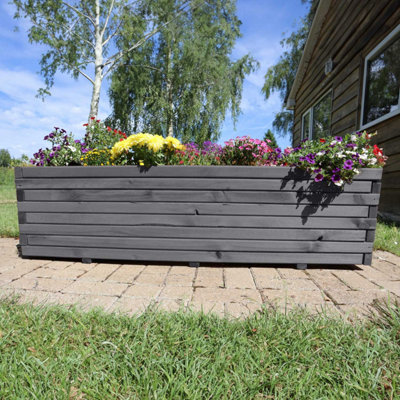 1.2m Grey Pine Raised Trough Planter