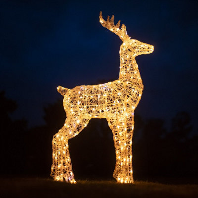 1.2M Soft Acrylic Outdoor Light Up Stag with 230 White LEDs