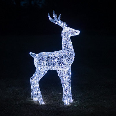 1.2M Soft Acrylic Outdoor Light Up Stag with 230 White LEDs