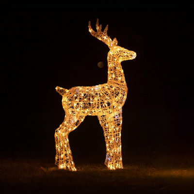 1.2M Soft Acrylic Outdoor Light Up Stag with 230 White LEDs