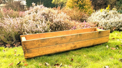 1.2m Wooden Planter Garden Flower Trough Box (W)120cm (H)22cm (D)23cm
