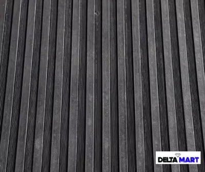1.2m x 3m Wide Ribbed Rubber Flooring Heavy Duty 3mm Non Slip Surface ...