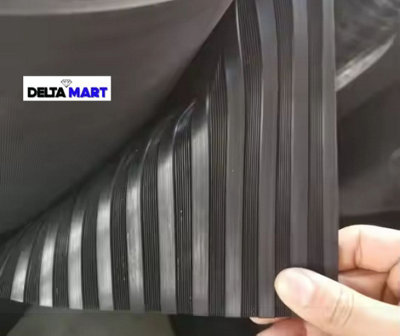 1.2m x 7m American Ribbed Rubber Flooring Heavy Duty 3mm Non Slip ...