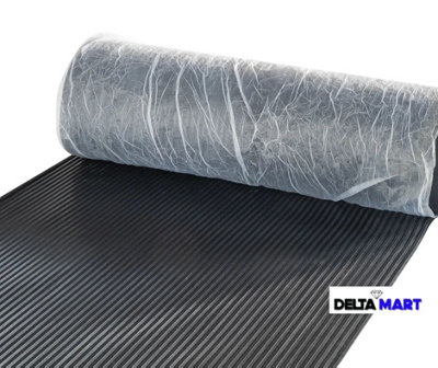 1.2m x 9m American Ribbed Rubber Flooring Heavy Duty 3mm Non Slip ...
