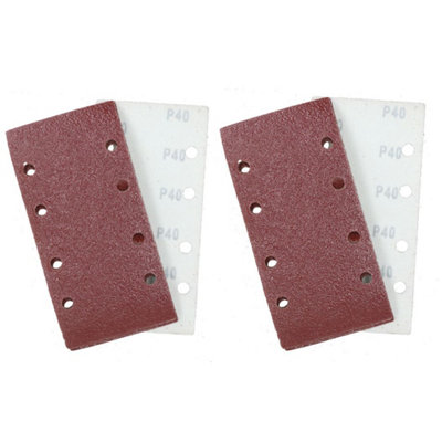 1/3 Sheet Sanding Sander Sandpaper Pads 20 Pack 40 Grit | DIY at B&Q