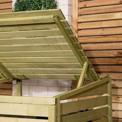 1.34m x 1.2m Large Wooden Outdoor Garden Double Wheelie Bin Store ...