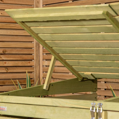 1.34m x 1.2m Large Wooden Outdoor Garden Double Wheelie Bin Store ...