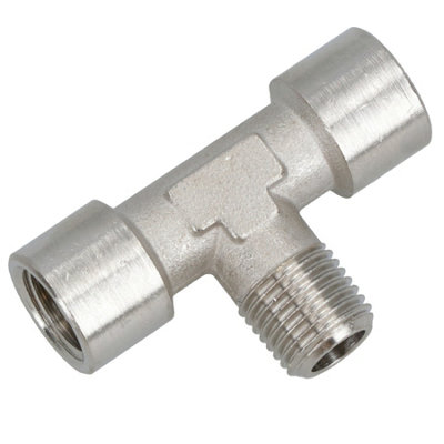 1/4" BSP Tee Piece Fitting Air / Hydraulic Line Female-Male-Female FT090