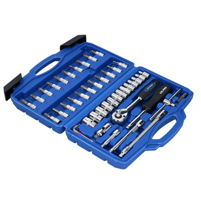 1/4" Drive Metric MM Socket And Accessory Set 4mm - 14mm 46pc Set | DIY ...