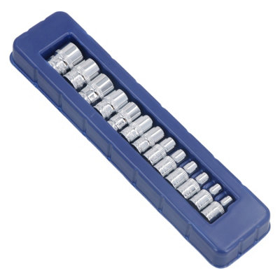 1/4" Drive Shallow Metric MM Sockets 6 Sided Single Hex 4mm - 14mm 13pc