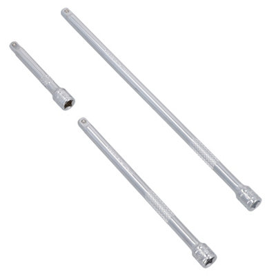 1/4" Drive Straight Socket Ratchet Extension Bar Set 75mm 150mm and ...