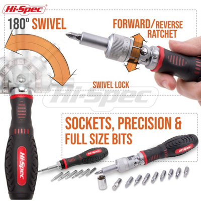 1/4 Hex Multi Bit Precision Screwdriver & Ratchet Handle Set 61pc