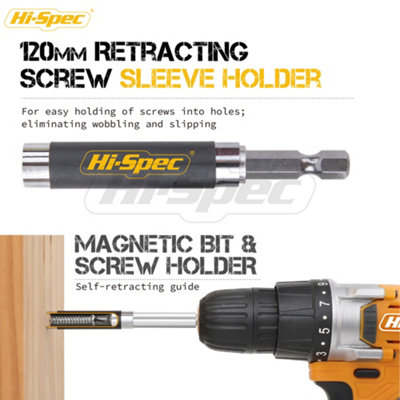 1/4 Impact Drill Screw Driver Nut Bit Magnetic Set Hex Shank 44Pc Hi-Spec