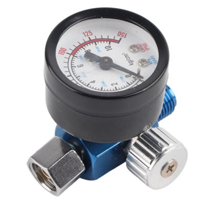 1/4" Spray Gun Air Pressure Regulator with Pressure Gauge - Pneumatic ...