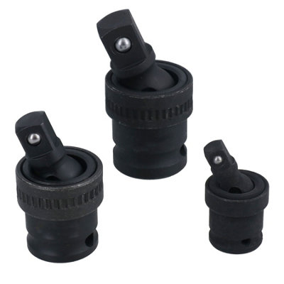 1/4in 3/8in + 1/2in Drive Impacted Universal Joint UJ Wobble Angle ...