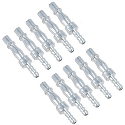 1/4in (6.35mm) Air Hose Barb Tail with Male PCL Type Connector Fitting 10pc
