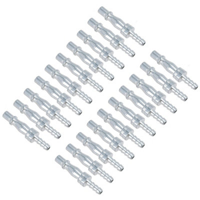 1/4in (6.35mm) Air Hose Barb Tail with Male PCL Type Connector Fitting 20pc