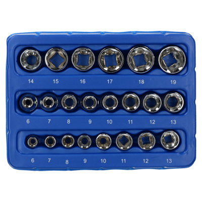 1/4in And 3/8in Drive Metric MM Shallow Super Lock Socket Set 6mm ...