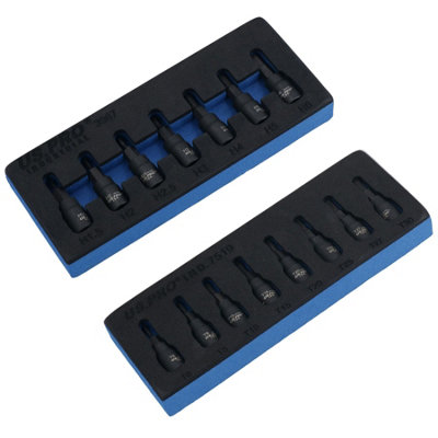 1/4in Drive Allen Hex Torx Star Impact Shallow Sockets T6 - T30 1.5 ...