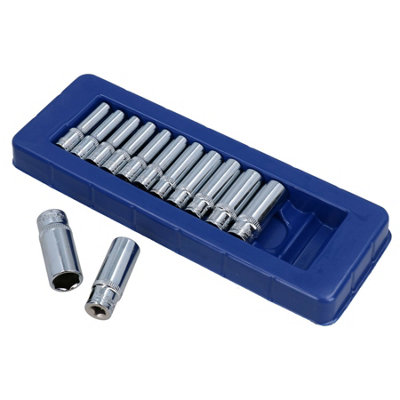 1/4in Drive Deep Metric and Imperial SAE AF Sockets 24pc