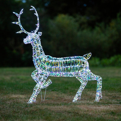 1.4M Laser Strip Outdoor Light Up Stag with 330 White LEDs