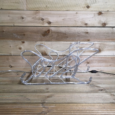 1.4m LED Rope Light Reindeer with Sleigh Christmas Decoration in Warm White