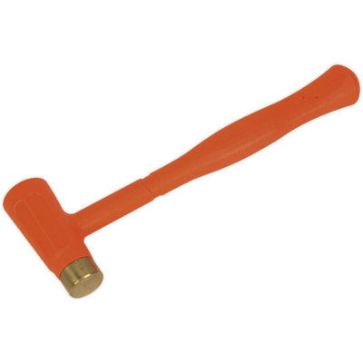 1.5lb Brass Faced Dead Blow Hammer - Shot Loaded Head - Rubber Grip ...