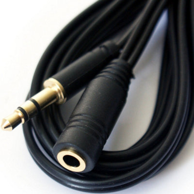 1.5M 3.5mm Slim Jack Plug to Socket Headphone Extension Cable Gold Lead