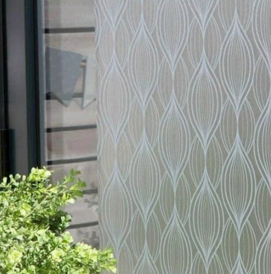 1.5m X 45cm CHARIS WHITE GLASS WINDOW STATIC CLING VINYL FILM SELF ADHESIVE