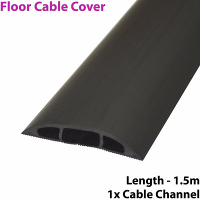 1.5m x 60mm Low Profile Rubber Floor Cable Cover Protector Conduit ...