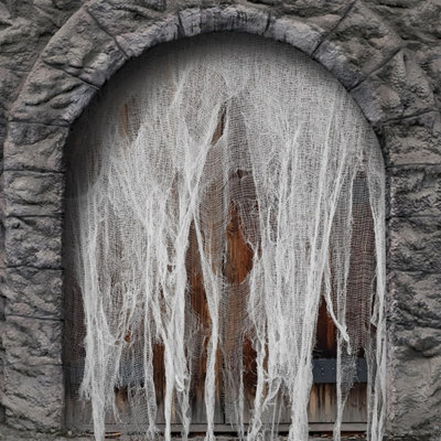 1.5x5.08M Halloween Creepy Cloth, White Large Size Halloween Scary ...