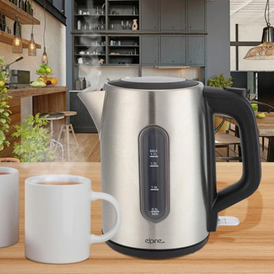1.7L Electric Kettle 3000W Quiet Fast Boil Stainless Steel Jug Overheat ...