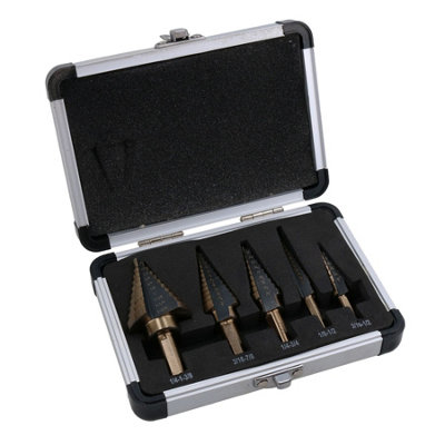 1/8" - 1 - 3/8" Imperial HSS - G Step Drill Cone Conical Cutter 5pc Set ...