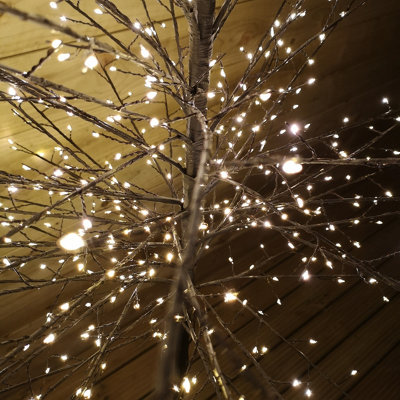 1.8m 6ft Outdoor Black Micro Dot Christmas Blossom Tree with 900 Warm ...