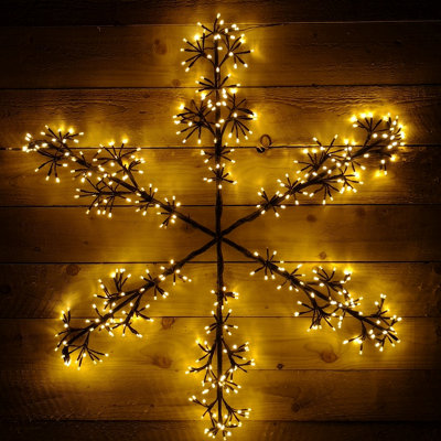 1.8m LED Indoor Outdoor Snowflake Christmas Decoration in Warm White ...