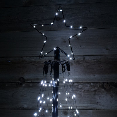 1.8m Outdoor Maypole Christmas Tree with 560 Ice White 10% Flashing LEDs