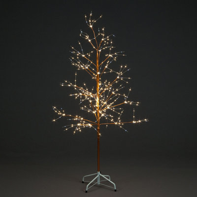 1.8m Pre-Lit Golden Copper Christmas Tree with 750 Warm White LEDs ...
